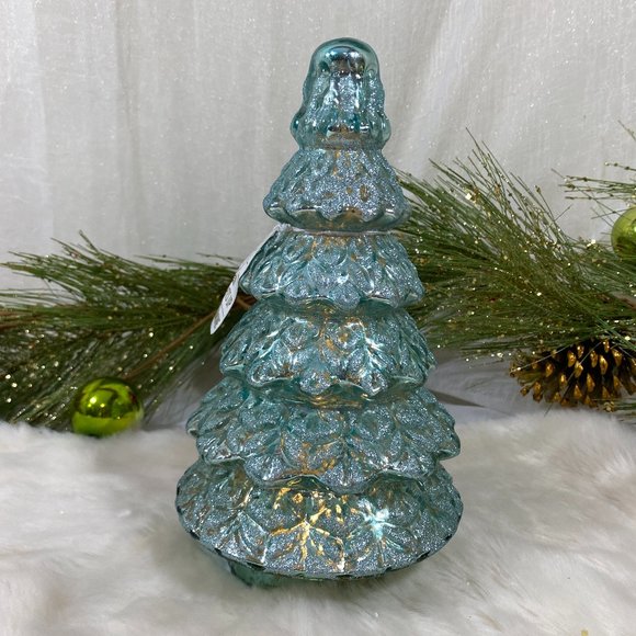 Holiday | Aqua Mercury Glass Led Light Up Holiday Tired Christmas ...